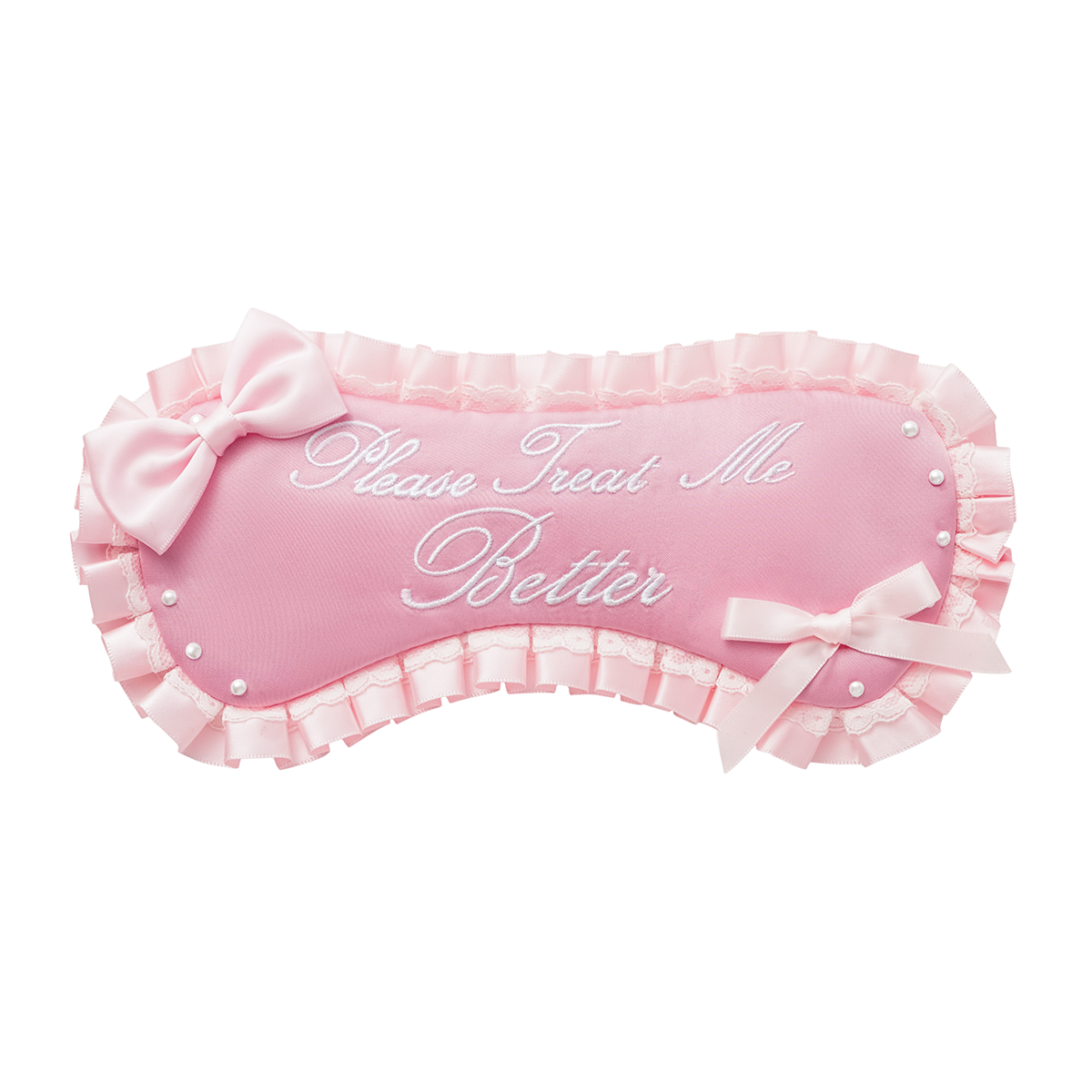 Please Treat Me Better Embroidered Frill Eyemask – ap0cene